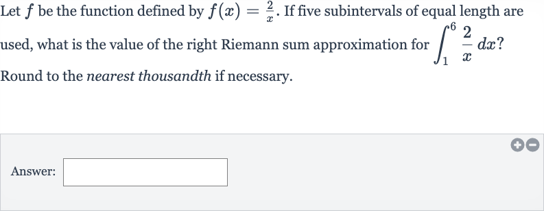 (Solved)-Let f be the function defined by f(x)=(2)/(x). If five sub